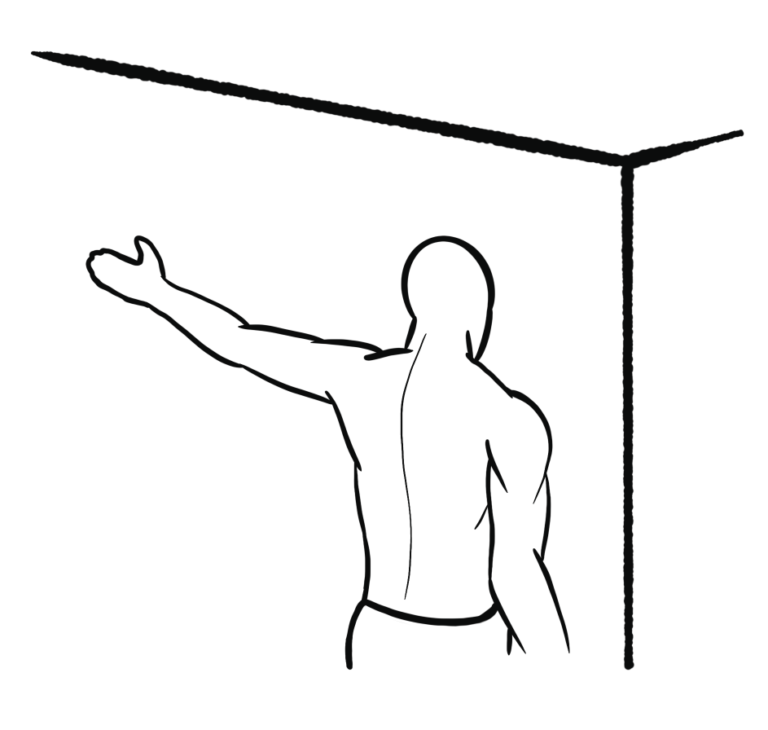 Chest stretch against wall: high – exer-pedia